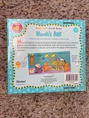 Toys | Noahs Ark Baby Soft Cloth Book Blueorange | Poshmark